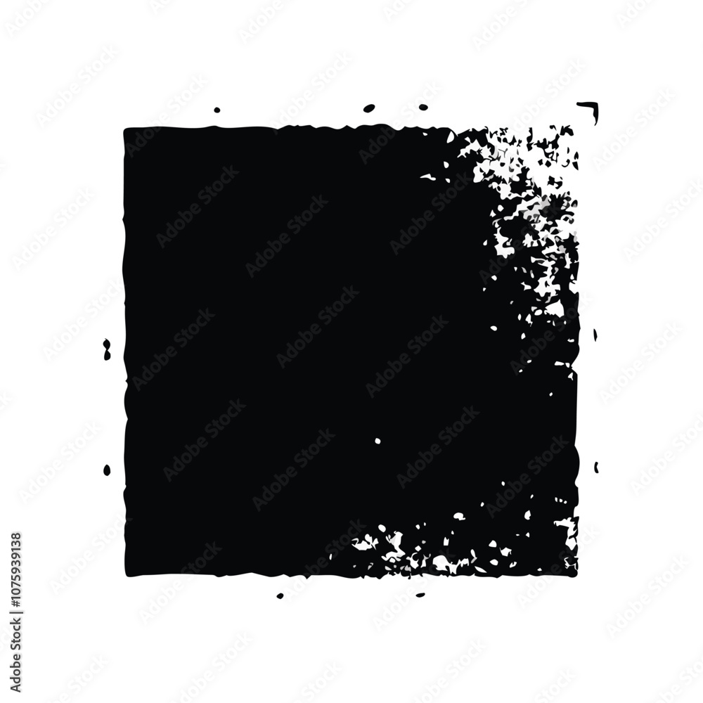 Distressed black square with grunge texture, Vector illustration of a ...