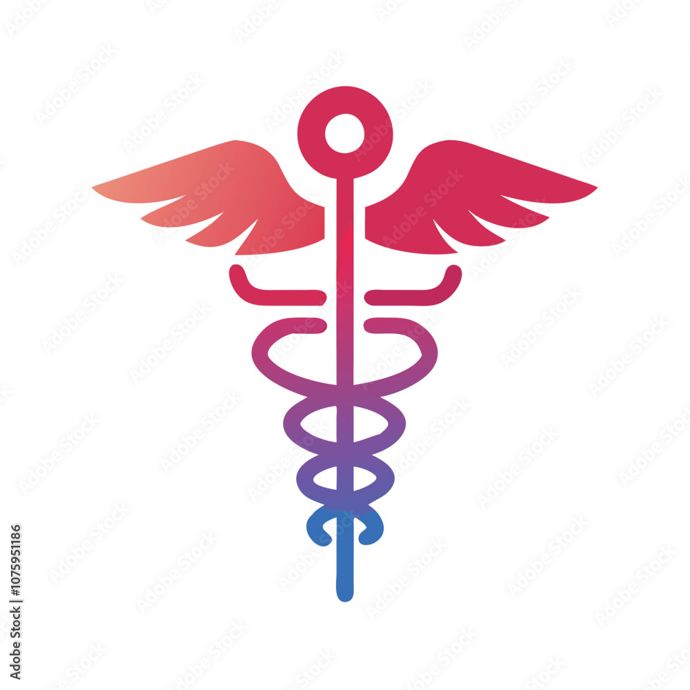 Vector de Stock Caduceus medical icon with wings and staff, Vector ...