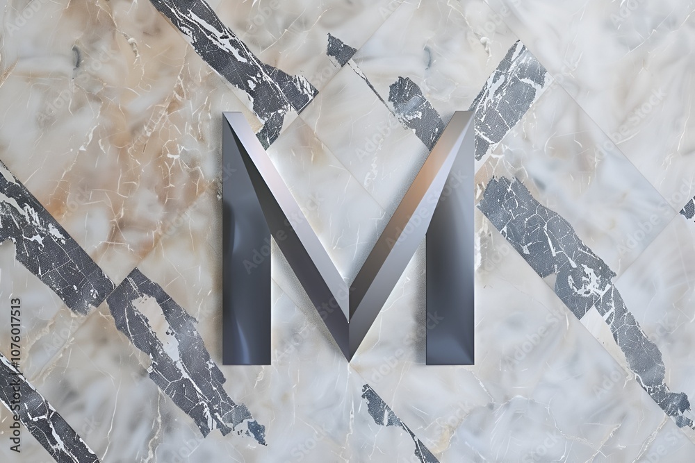 "Marble alphabets Letter Sculpture in Modern Interior Design" Stock ...