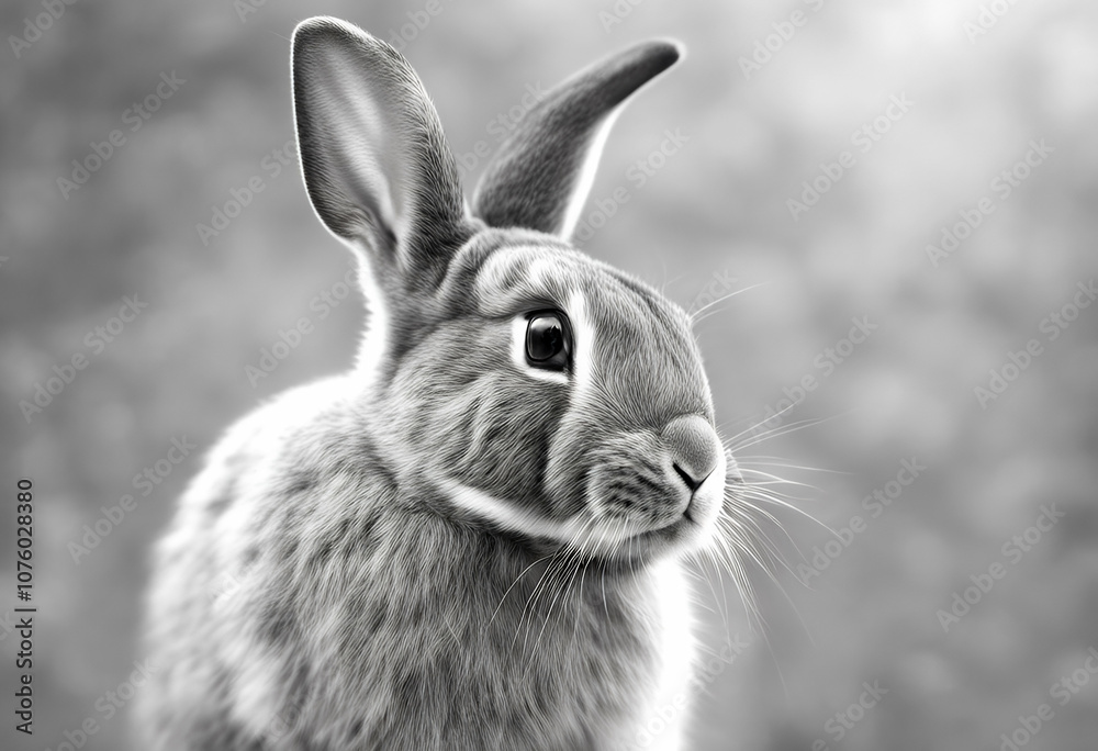 pen wild easter grey olated pet realistic hatching transparent style ...