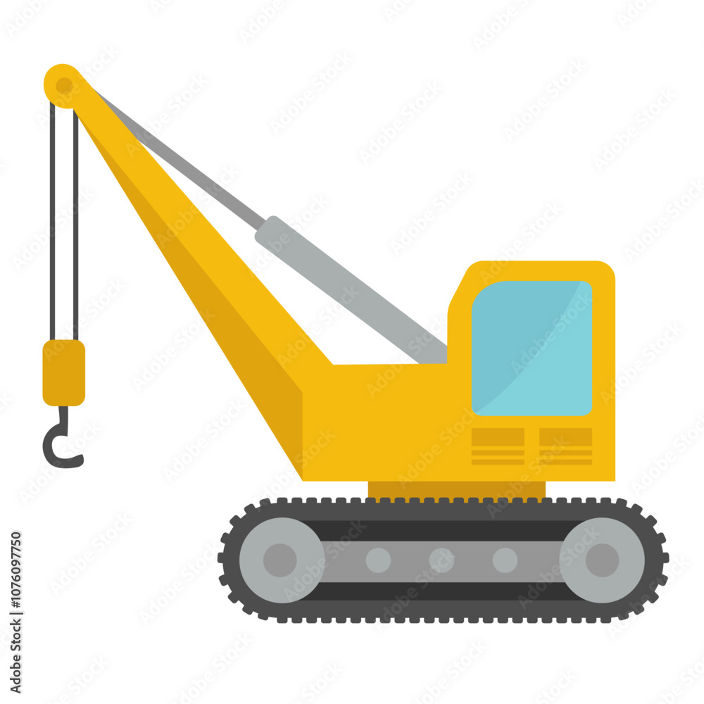Crane construction vehicle vector illustration, crawler crane clip art ...