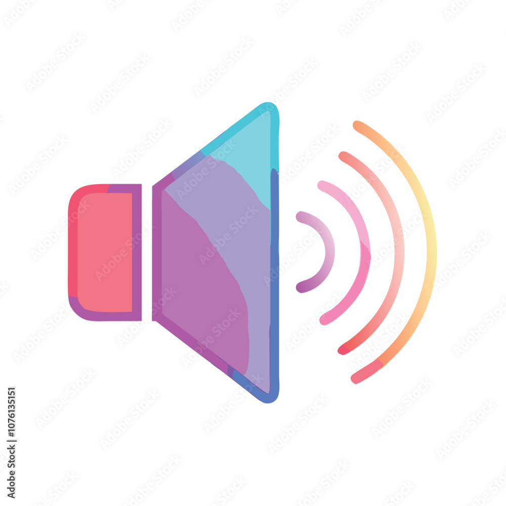 Vector de Stock Speaker icon with sound waves, Vector illustration of a ...