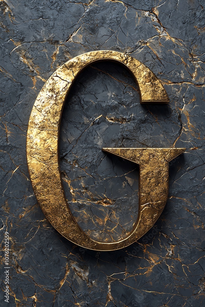 Ancient Greek 3D omega symbol with gold marble texture, classical ...