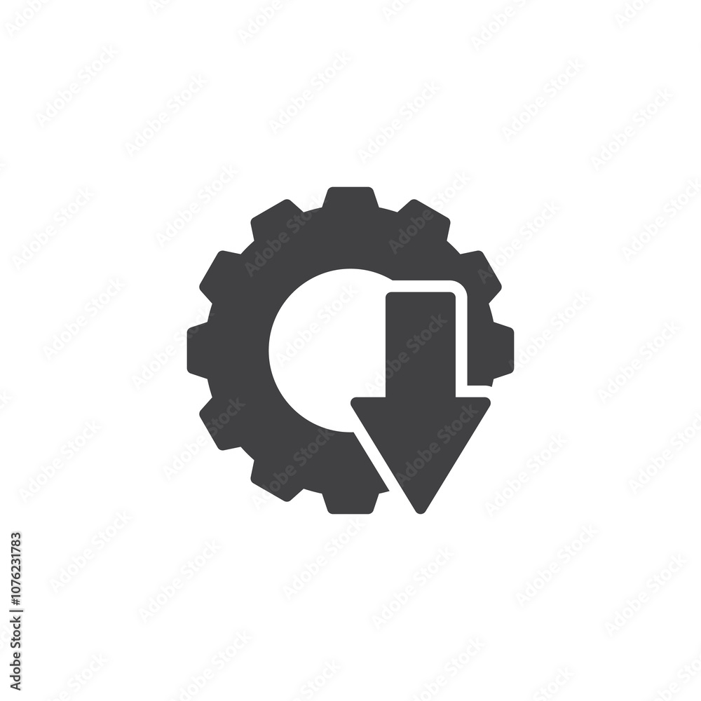 Gear with a downward arrow vector icon Stock Vector | Adobe Stock