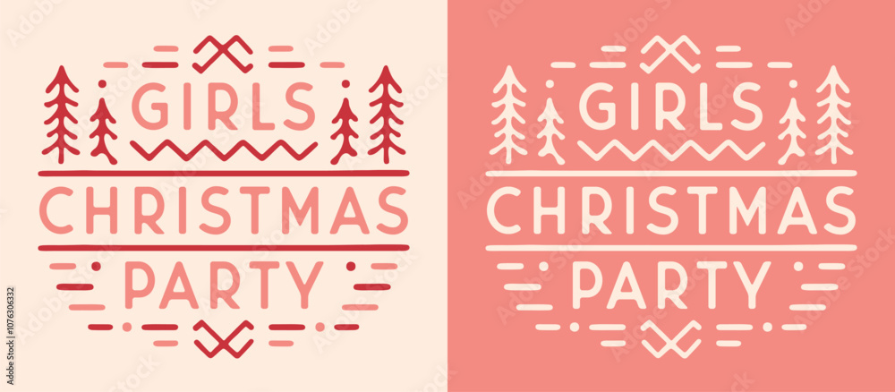 Girls Christmas party squad matching shirt design badge event pajamas ...