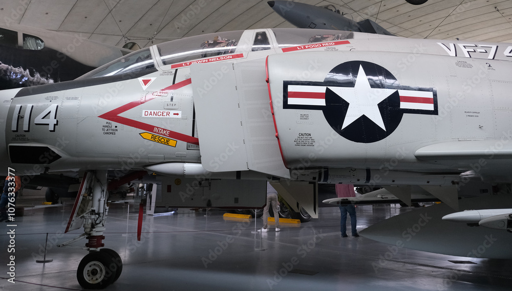 Duxford, Cambridgeshire, UK. October 2024. The McDonnell Douglas F-4 ...