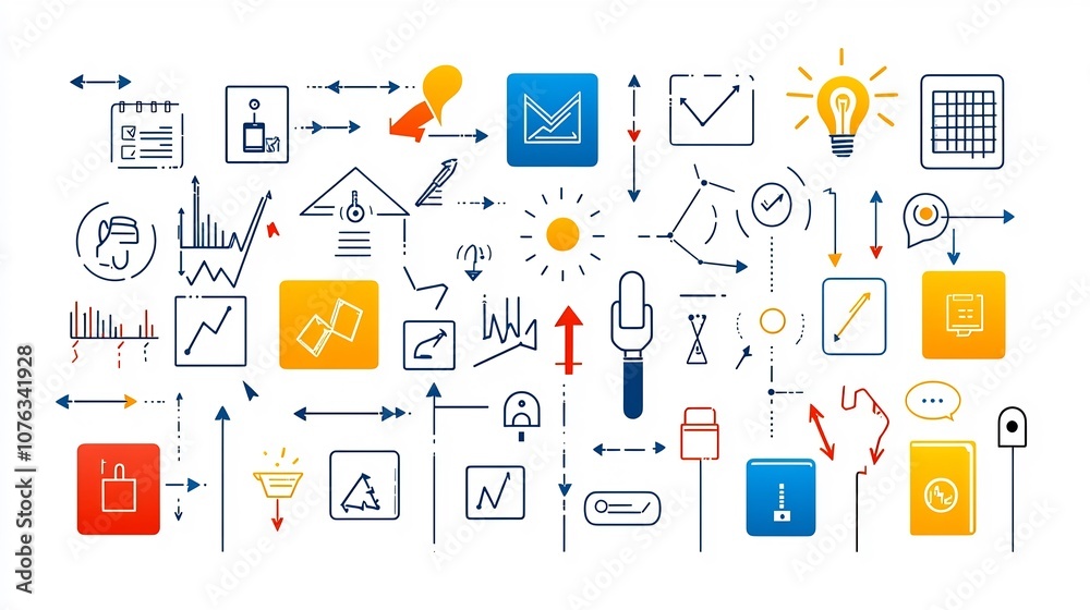 depicting decision making process with clickable finger icons ...