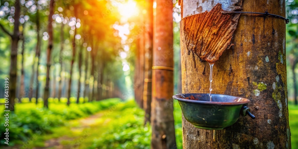Captivating Macro Photography of Rubber Latex Extraction from Rubber ...
