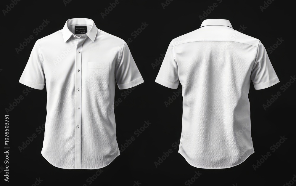 casual or business button up shirt mockup template, front and back view ...