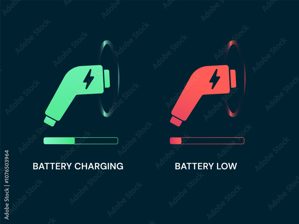 Electric vehicle Battery Charging Status interface with Battery ...
