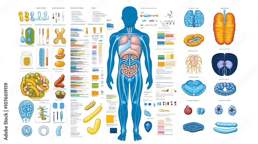 Detailed Infographic Chart Illustrating Human Gastrointestinal System ...