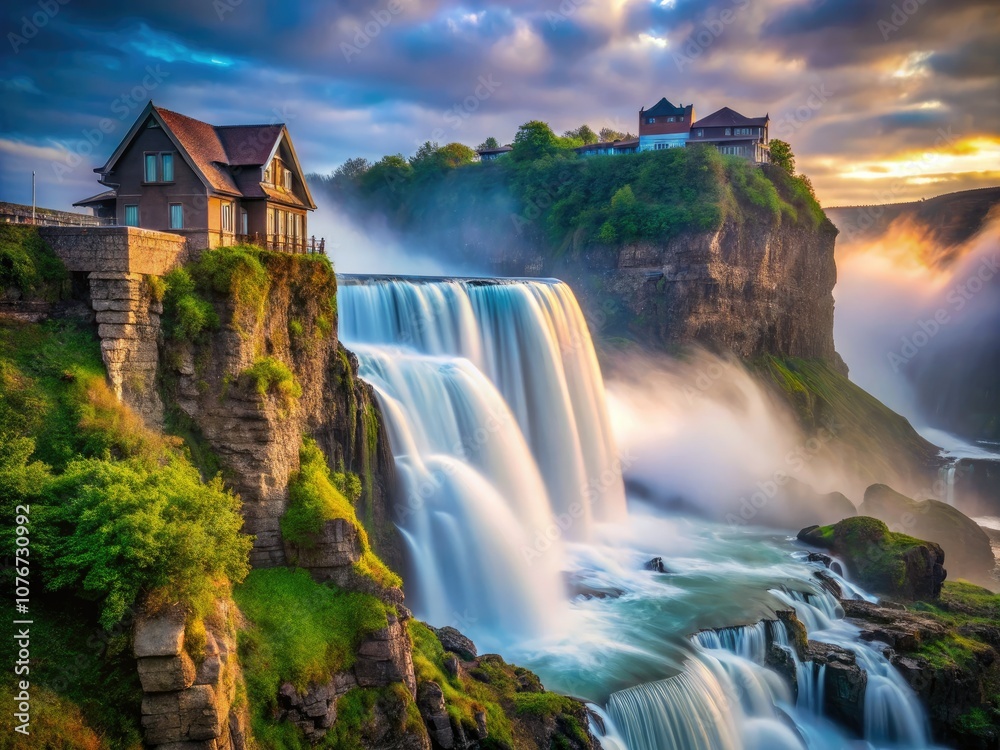 Stunning architectural photography captures a waterfall shrouded in ...
