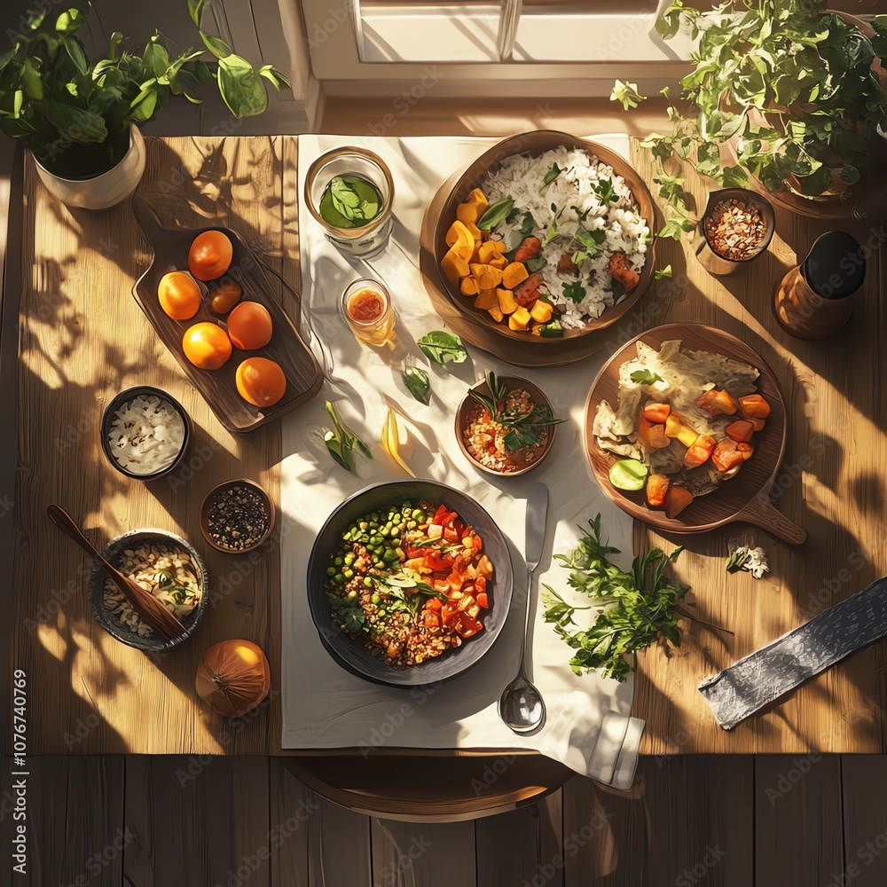 An artfully composed digital illustration in a realistic style ...