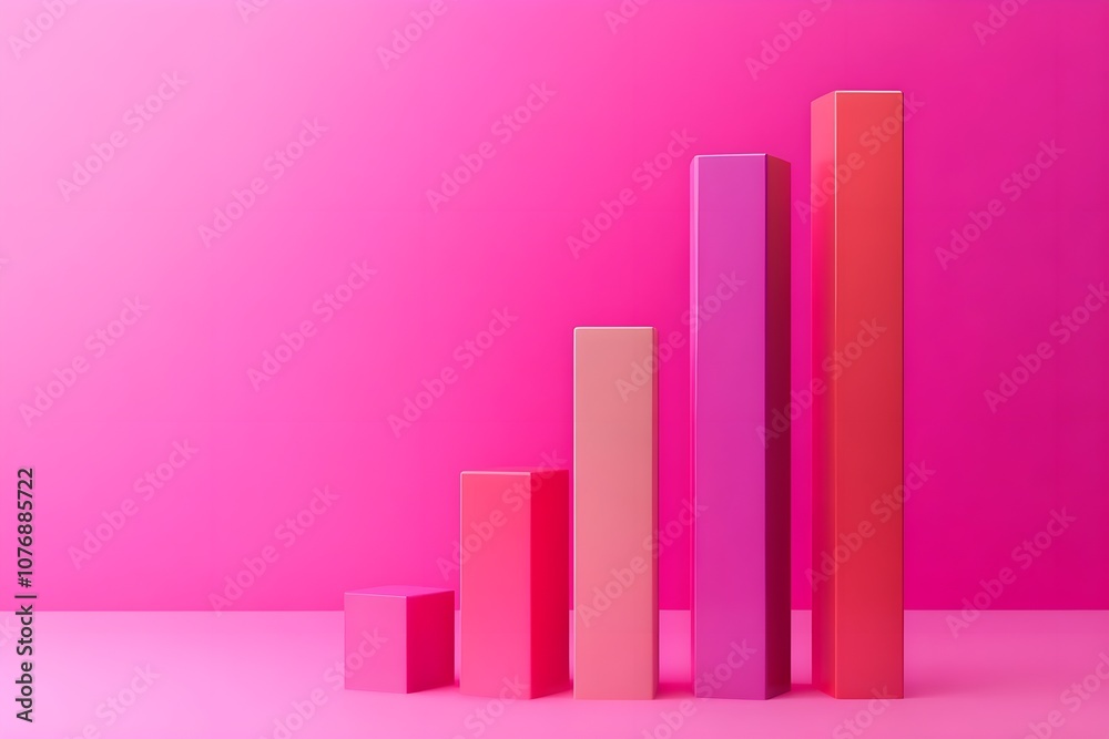 Minimalistic bar chart with two or three bars increasing in height from ...