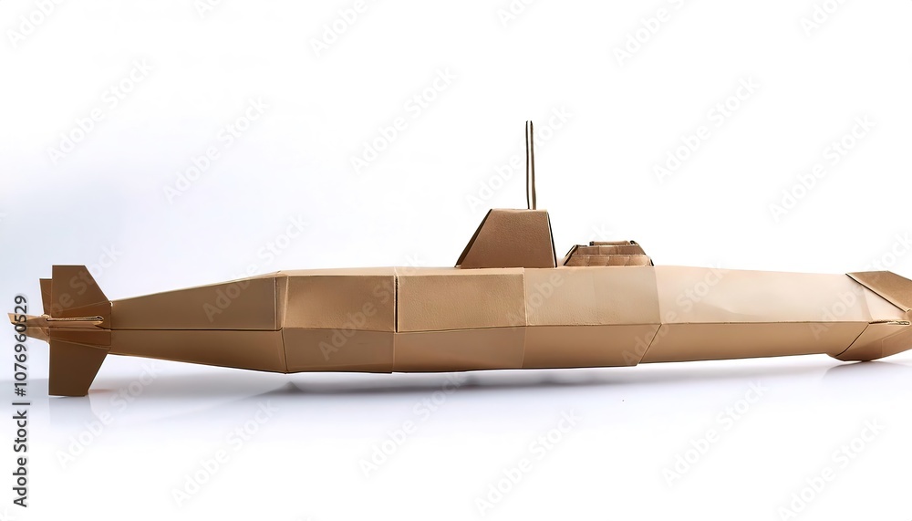 paper origami of a submarine or sub, a watercraft capable of ...