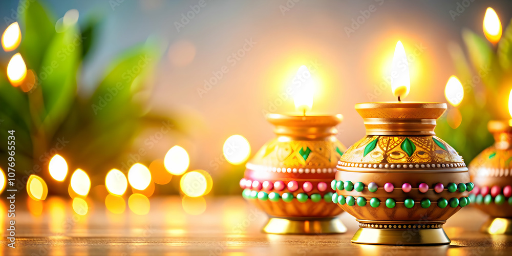 Pongal Lamp Vector Clean Kuthu Vilakku Glowing Symbol Light Prosperity ...