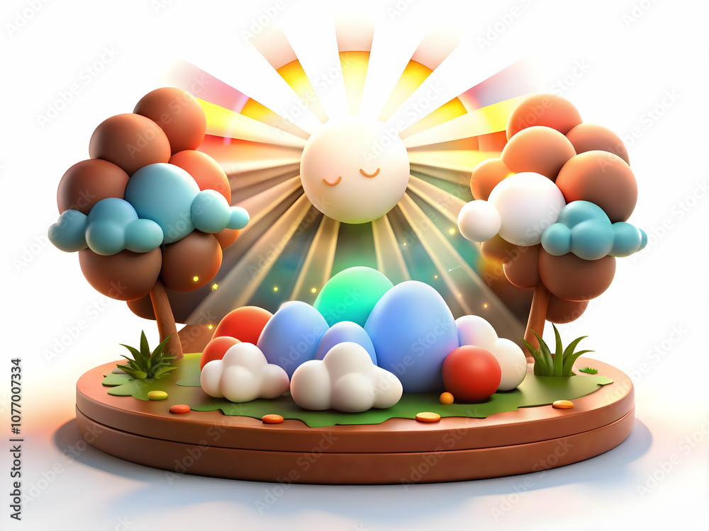 Plain Serene Sky with Subtle Light Rays Breaking Through Clouds ...