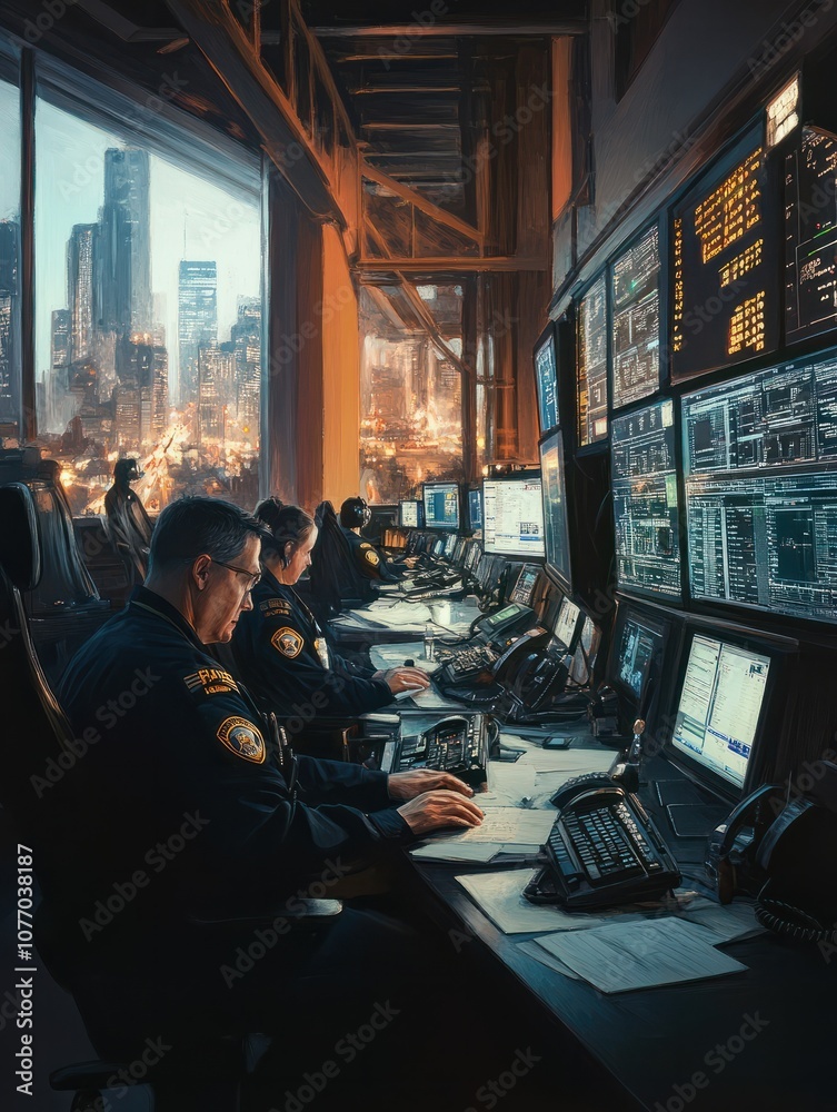 Inside a 911 dispatch center, with operators using advanced technology ...