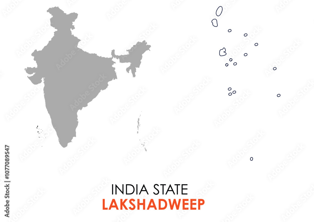 Lakshadweep map of Indian state. Lakshadweep map vector illustration ...