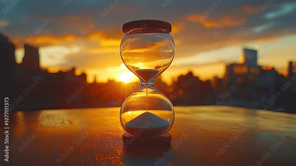 An hourglass reflects sunlight, representing the fleeting time left to ...