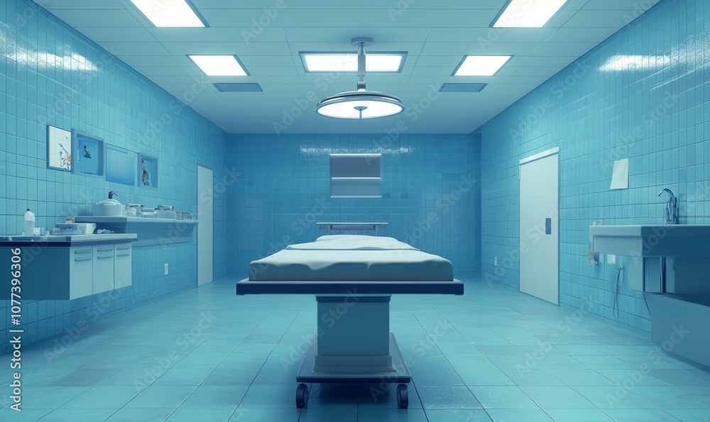 Interior of a morgue in a modern hospital. Concept death, autopsy ...