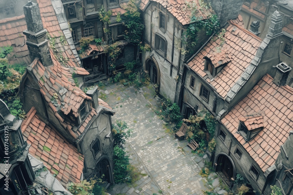 Rural Village Road Rustic Town Street and Houses Tabletop RPG Map ...