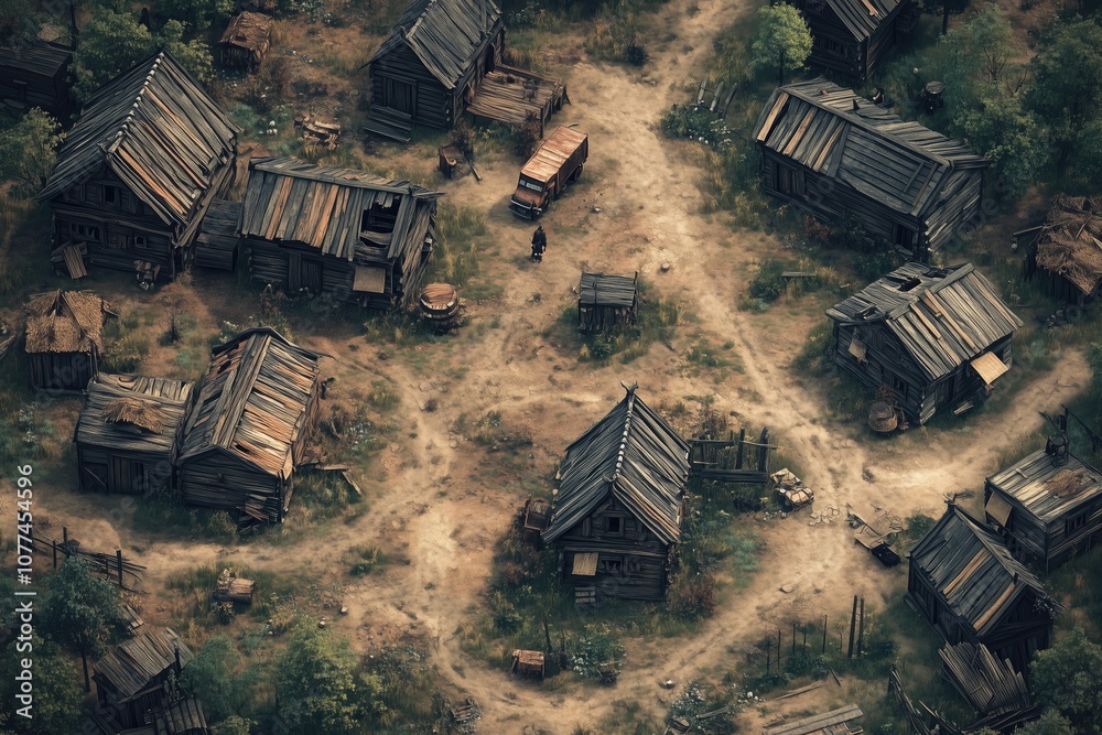 Rural Village Road Rustic Town Street and Houses Tabletop RPG Map ...