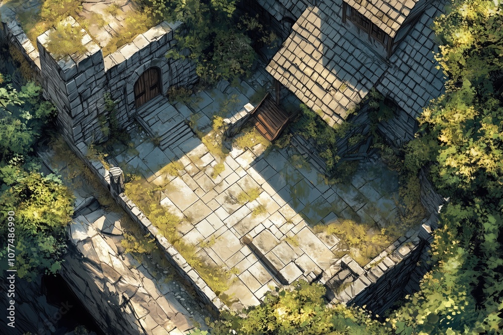 Rural Village Road Rustic Town Street and Houses Tabletop RPG Map ...