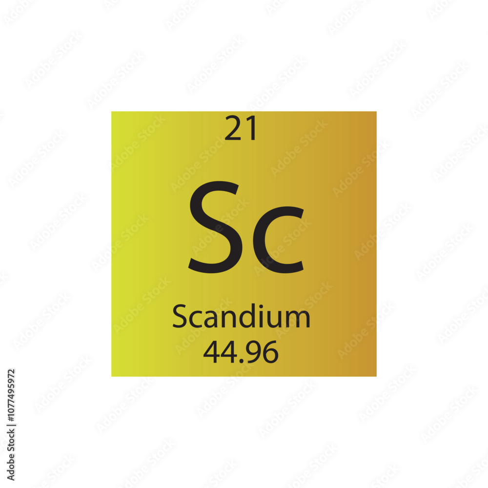 Sc Scandium Transition metal Chemical Element Periodic Table. Simple ...
