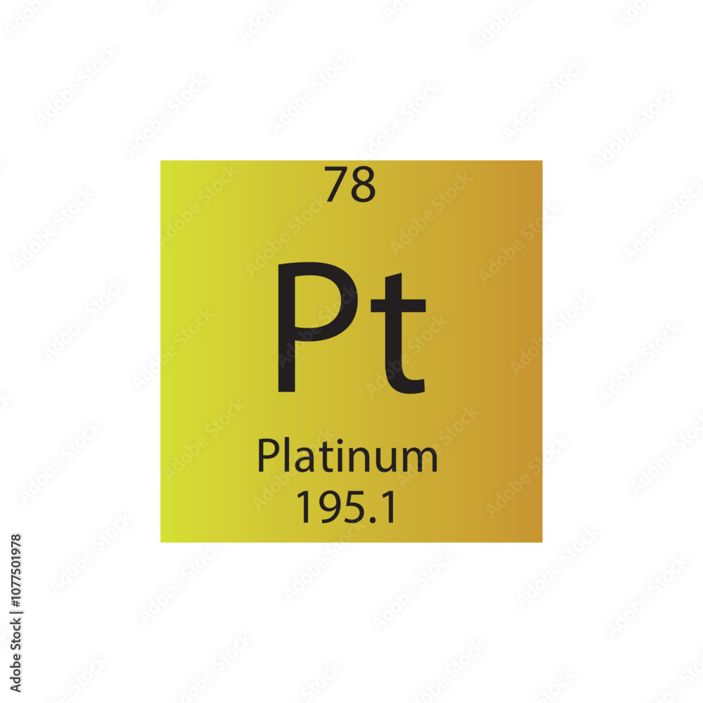 Pt Platinum Transition metal Chemical Element Periodic Table. Simple ...