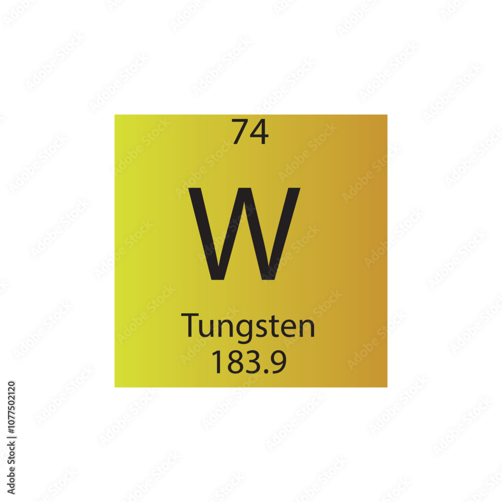 W Tungsten Transition metal Chemical Element Periodic Table. Simple ...