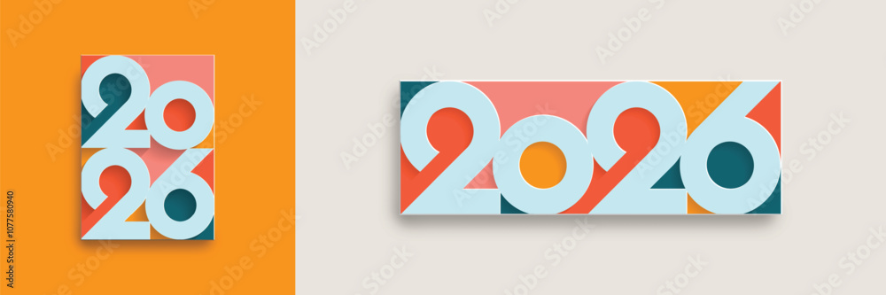 2026 number design for New Year symbol and sign. 2026 New Year with ...