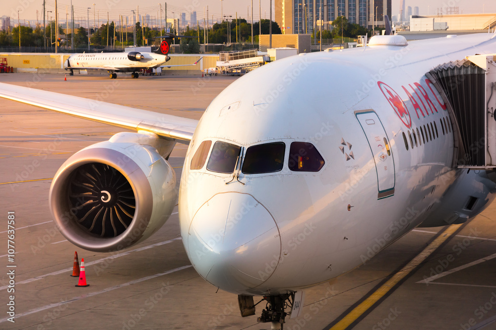 Toronto, Canada - 08 03 2024: Cockpit of Boeing 787 Dreamliner of Air ...