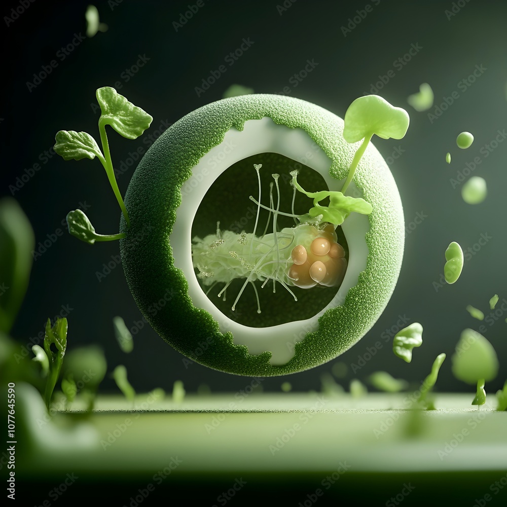 Highly detailed and microphotograph showcasing the complex cell ...