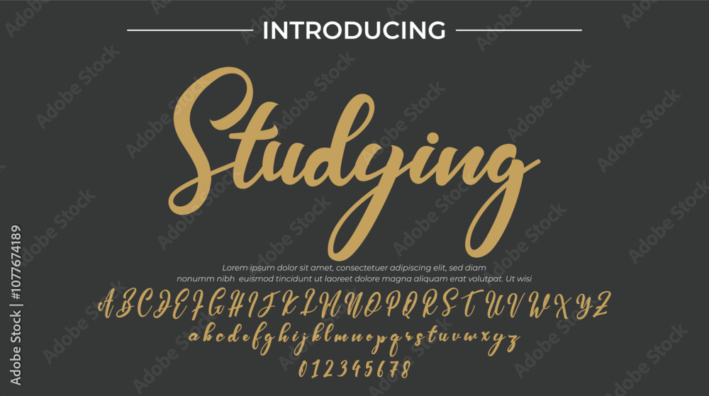 Studying Font Stylish brush painted an uppercase vector letters ...