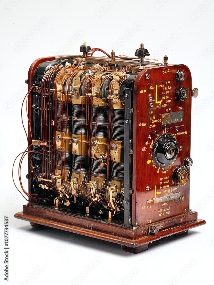 Vintage Radio Transmitter with Exposed Wiring. Stock Illustration ...