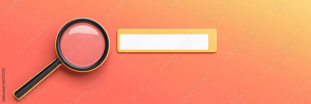 Magnifying glass on search bar icon for online search and data analysis ...