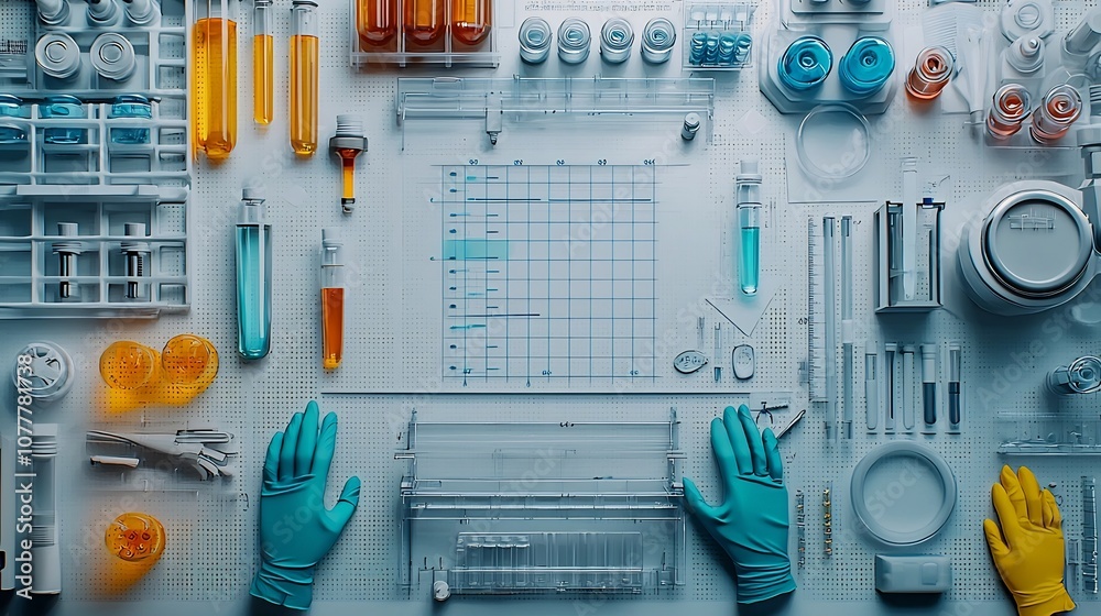 Captivating Science Experiment Setup with Test Tubes Safety Gloves and ...