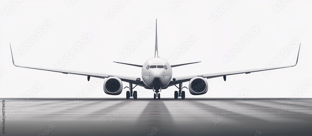 Commercial airplane isolated on transparent background, high-resolution ...