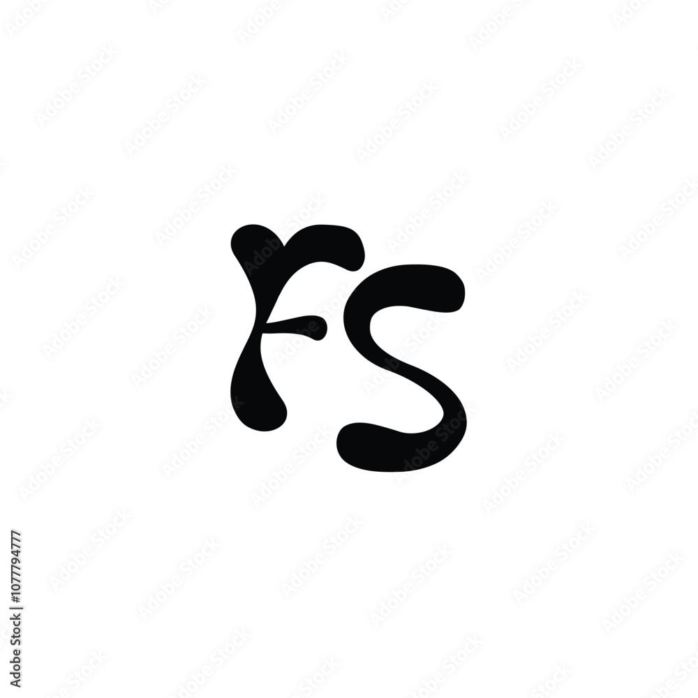 FS monogram logo design letter text name symbol monochrome logotype ...