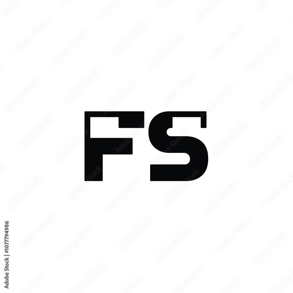 FS monogram logo design letter text name symbol monochrome logotype ...