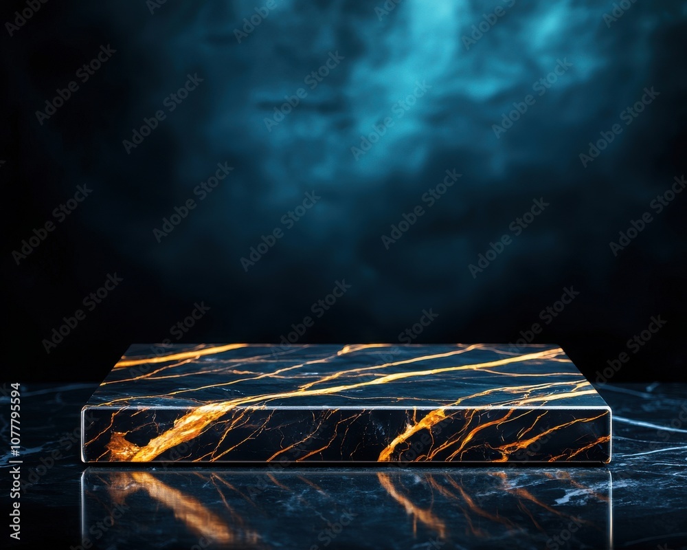 marble podium presentation stone visual concept. Elegant black marble ...