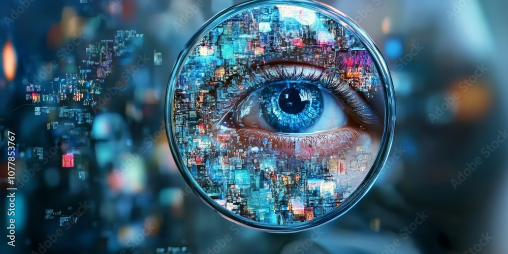 AI-powered image recognition technology, illustrating the creation of ...