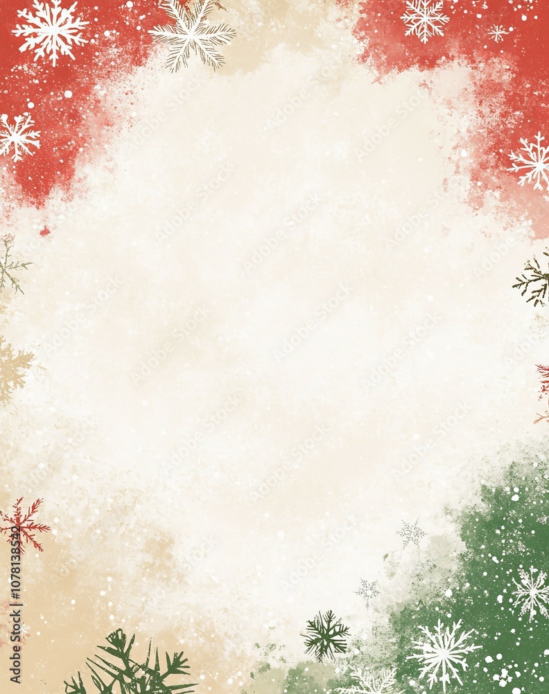 Festive Christmas letterhead paper with red, green, and beige color ...