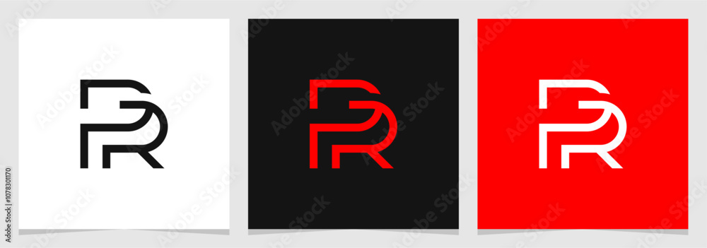 PR or RP Initial Letter Symbol Logo Graphic Design Element , Lettering ...