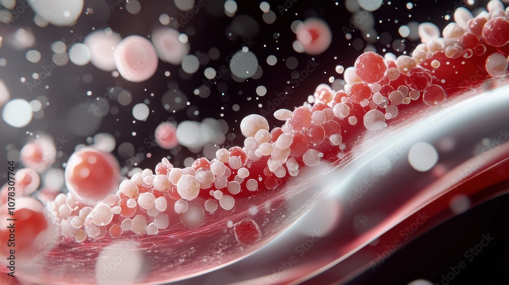 Illustrative cross-section of a human artery filled with cholesterol ...