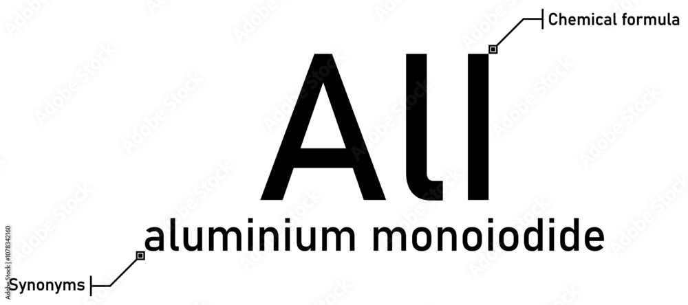 Aluminium monoiodide chemical formula and synonyms with callout titles ...
