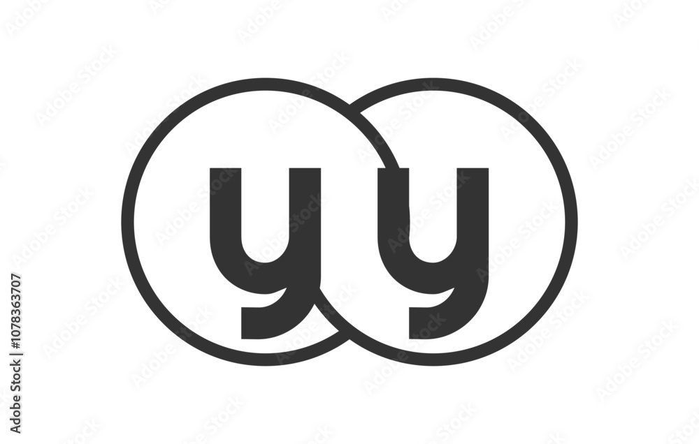 YY business company emblem with outline rounds and letters y y. Logo ...