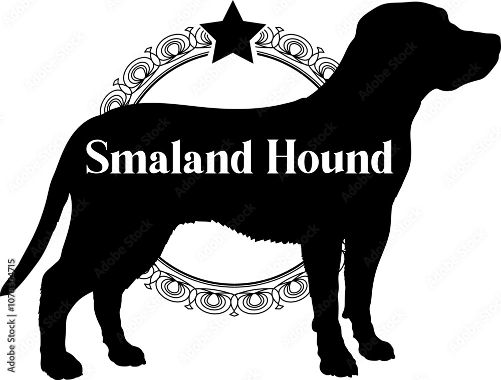 Smaland Hound. dog silhouette, dog, dog breeds, logo, vector ...