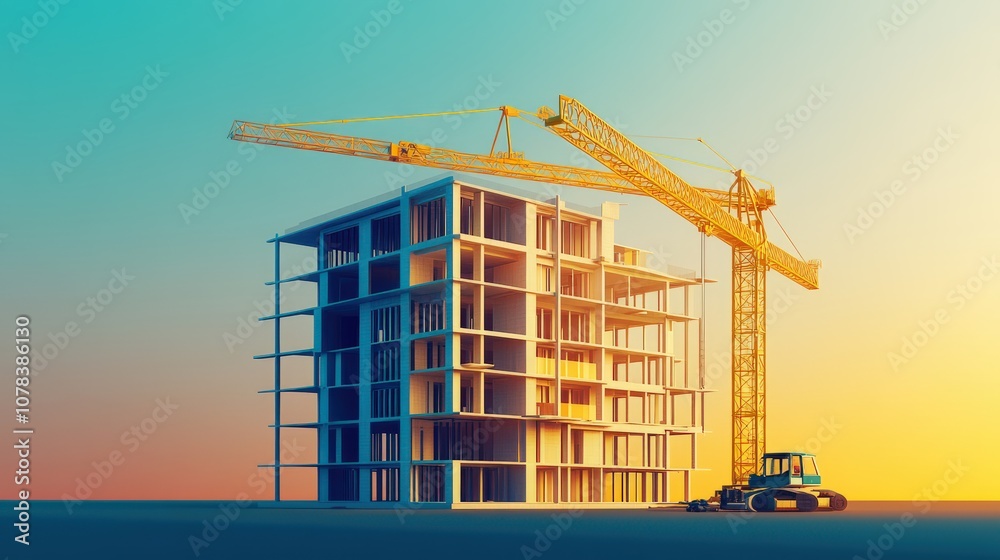 Detailed 3D cross-section of a modern building construction, showcasing ...